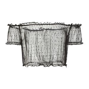 Tops | Sexy Black Lace Crop Top Transparent Shoulders Off | Poshmark